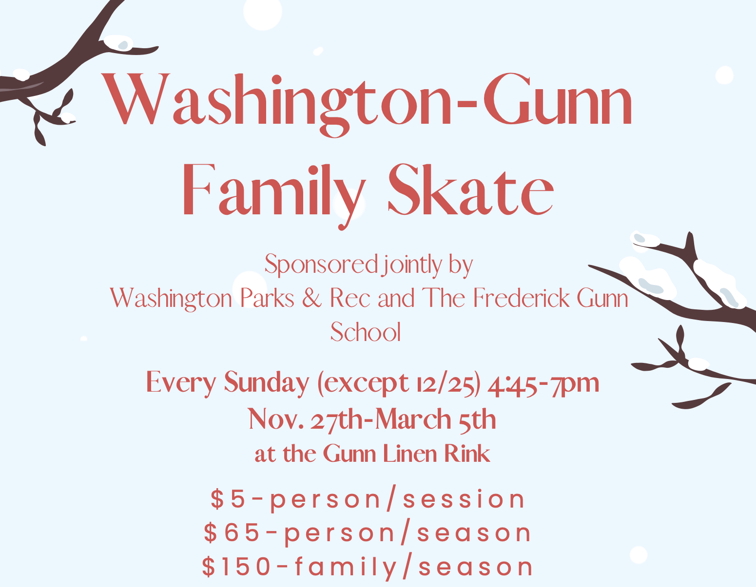 Sunday Family Skate - Explore Washington CT