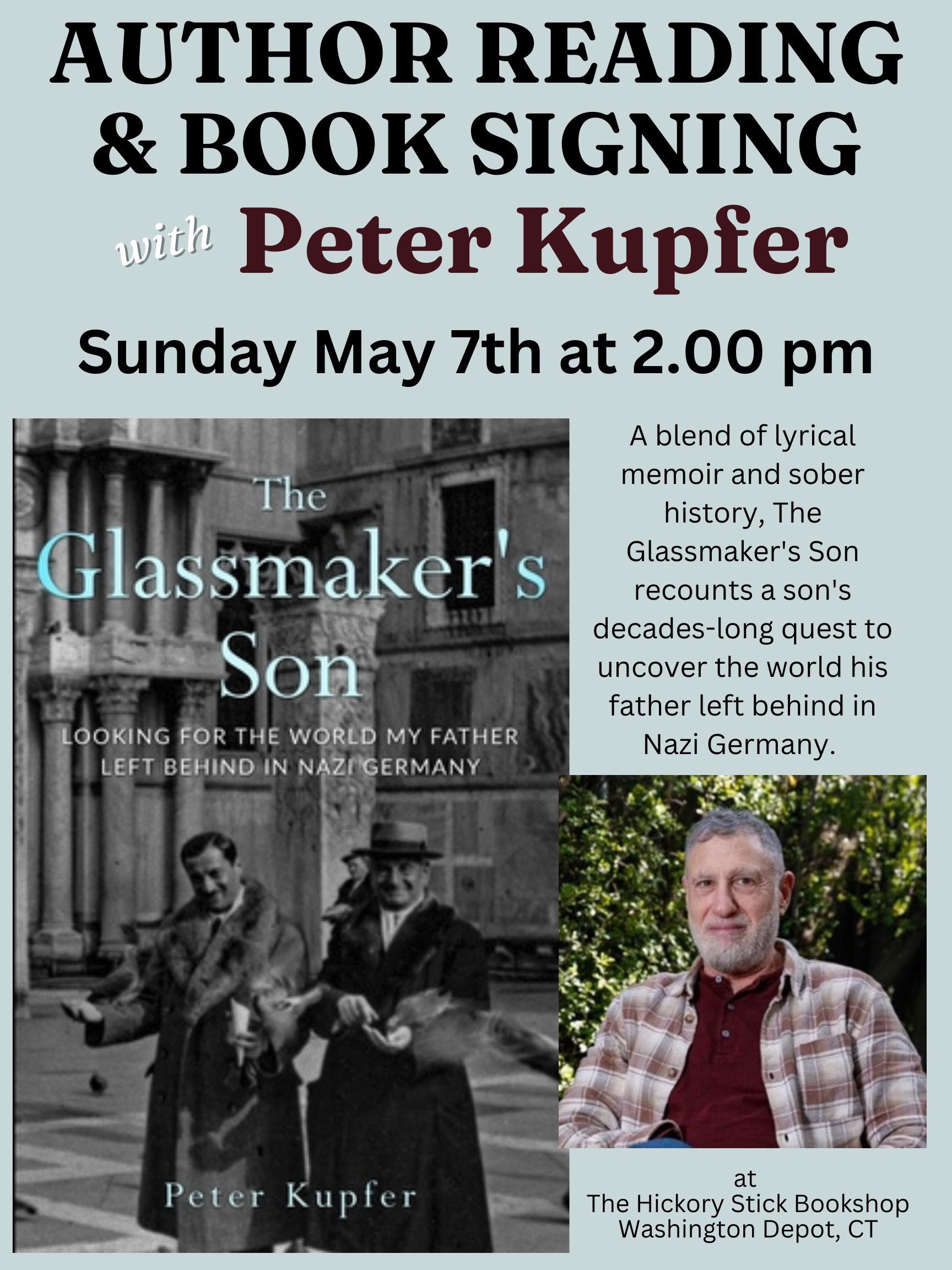 Author Reading & Book Signing with Peter Kupfer - Explore Washington CT