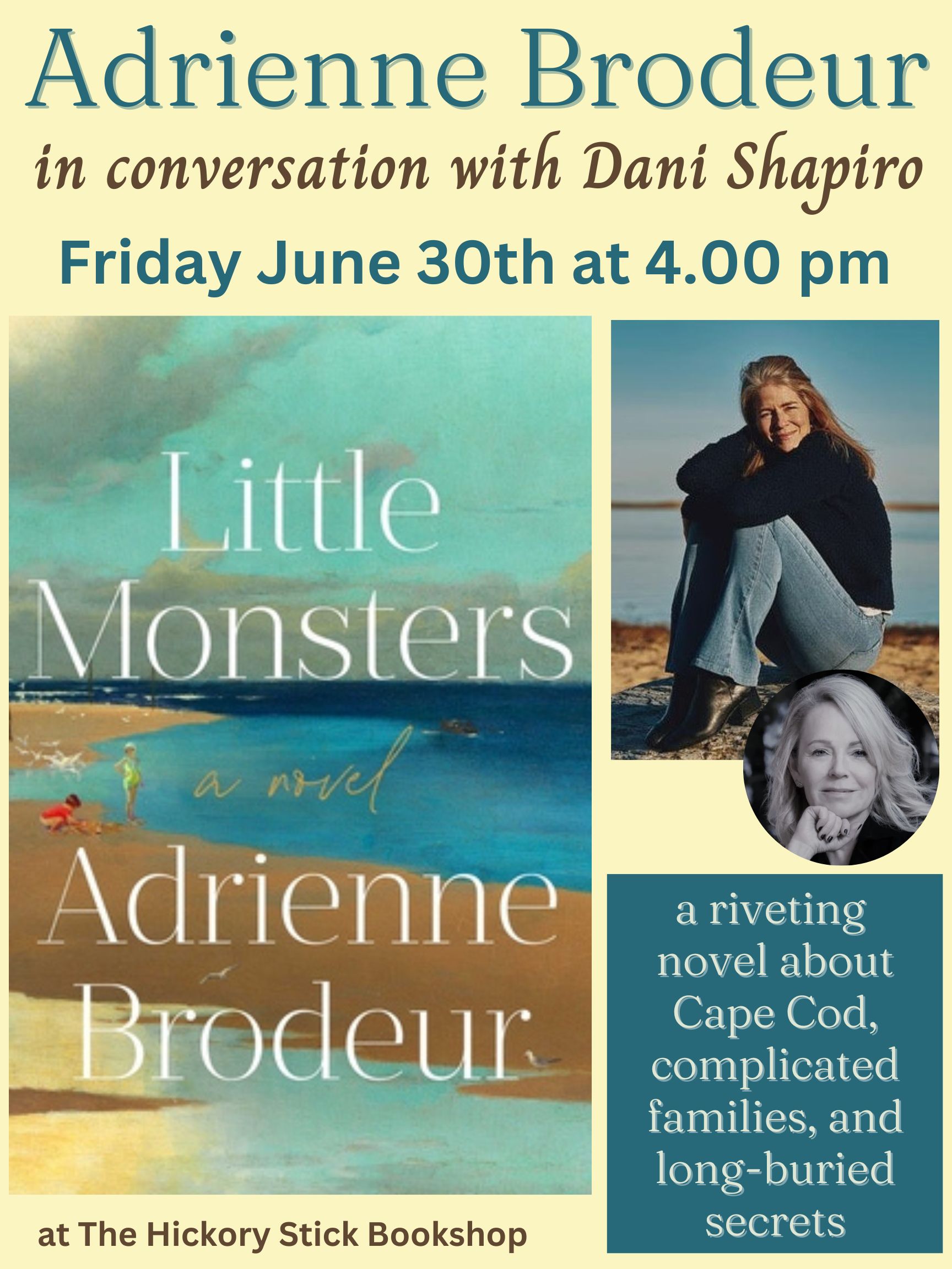 Adrienne Brodeur In Conversation With Dani Shapiro - "Little Monsters ...