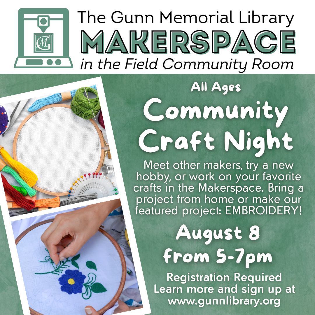 Community Craft Night - Embroidery - Explore Washington CT